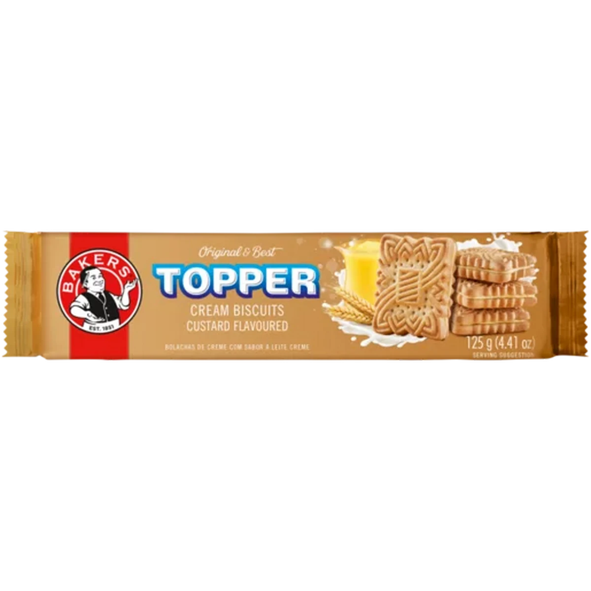 Checkers Sixty60 | Bakers Topper Custard Flavoured Cream Biscuit 125g