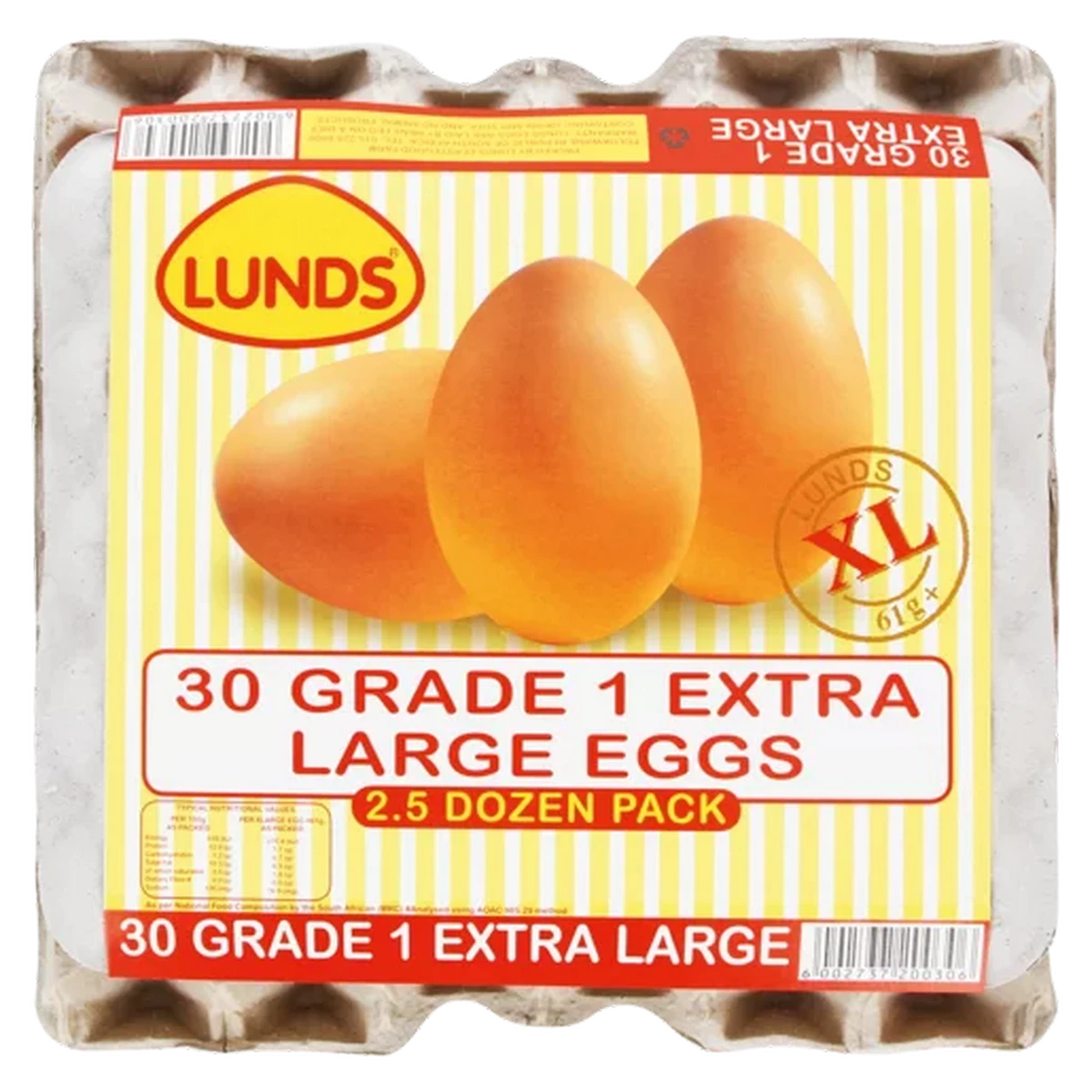 Checkers Sixty60 | Lunds Grade 1 Extra Large Eggs 30 Pack