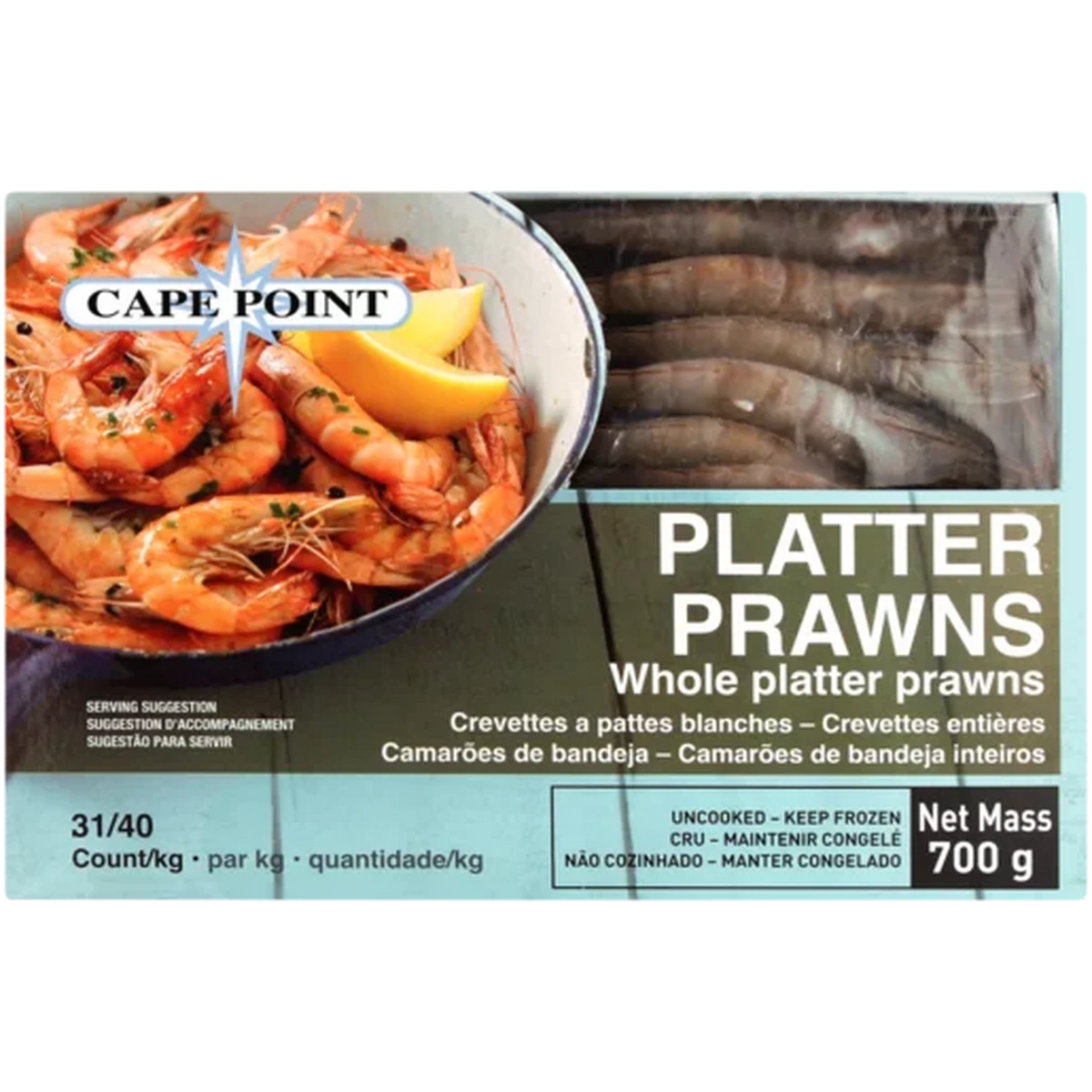 Checkers Sixty60 | Cape Point Frozen Whole Platter Prawns 700g