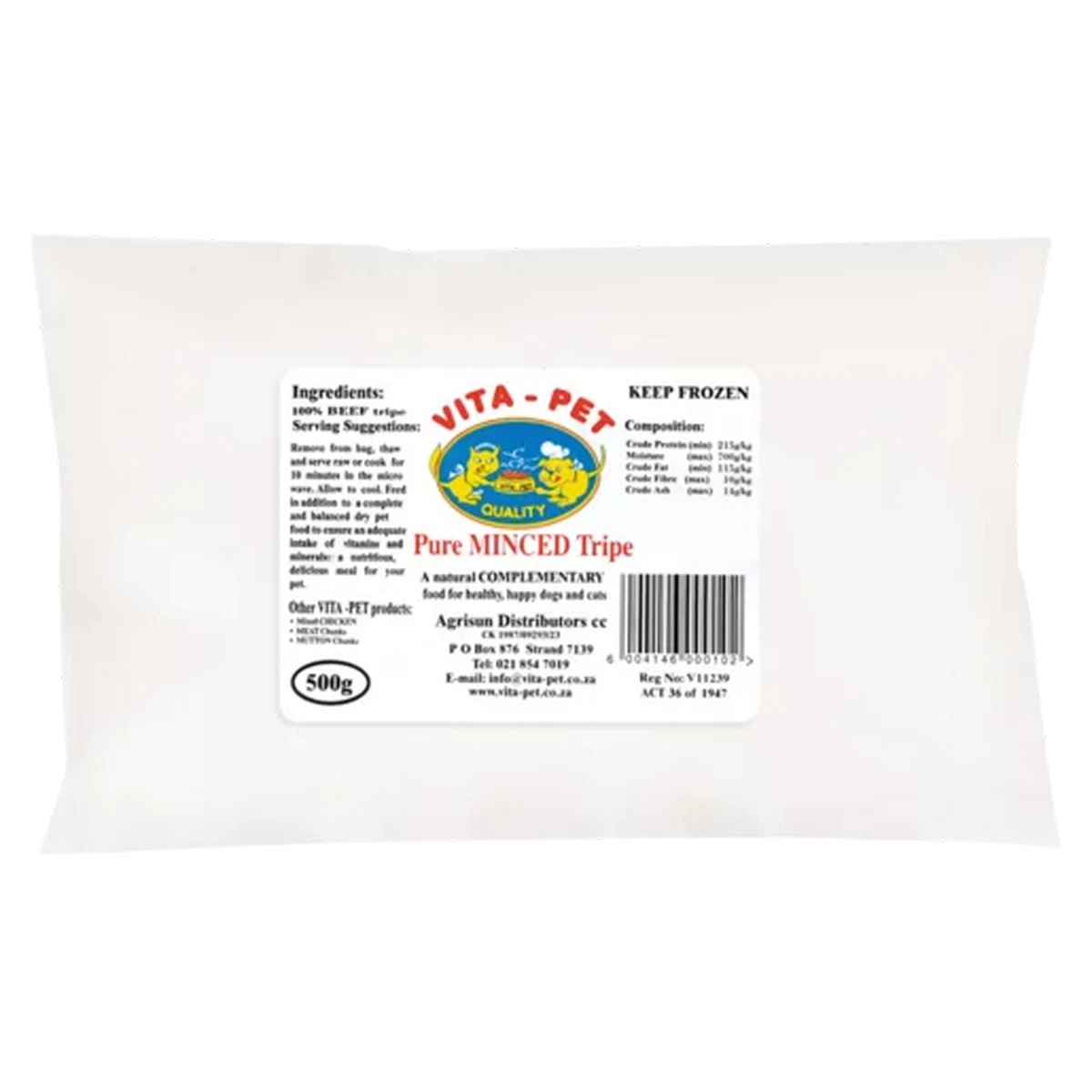 Checkers Sixty60 | VITA-PET Frozen Pure Minced Tripe Pet Food 500g