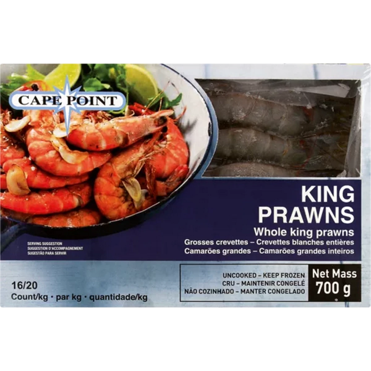Checkers Sixty60 | Cape Point Frozen 16/20 King Prawns 700g
