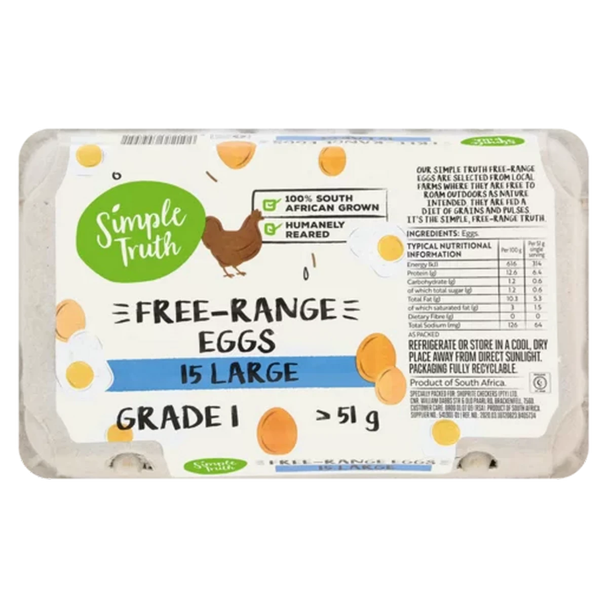 Checkers Sixty60 | Simple Truth Large Free-Range Eggs 15 Pack