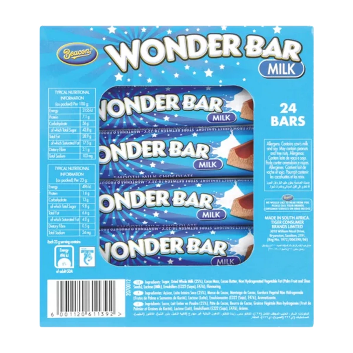 Checkers Sixty60 | Wonder Bar Milk Chocolates Box 24 x 23g