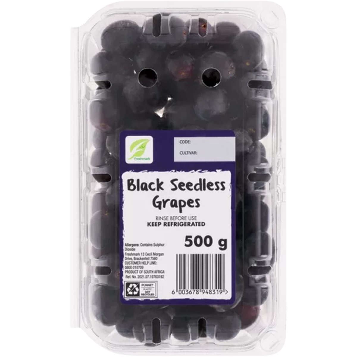Checkers Sixty60 | Black Seedless Grapes 500g