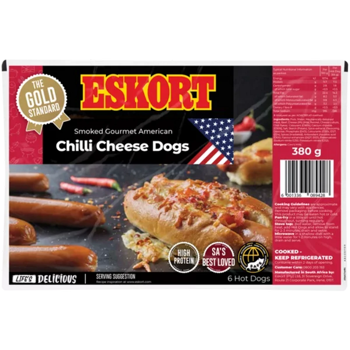Checkers Sixty60 | Eskort Smoked Gourmet Chilli Cheese Hot Dogs Pack 380g