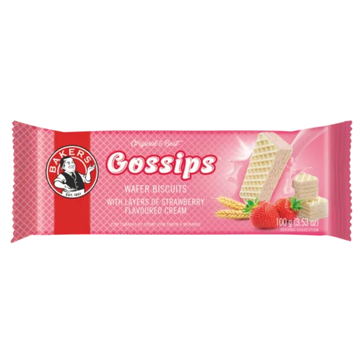 Checkers Sixty60 | Bakers Gossips Strawberry Flavoured Wafer Biscuits 100g