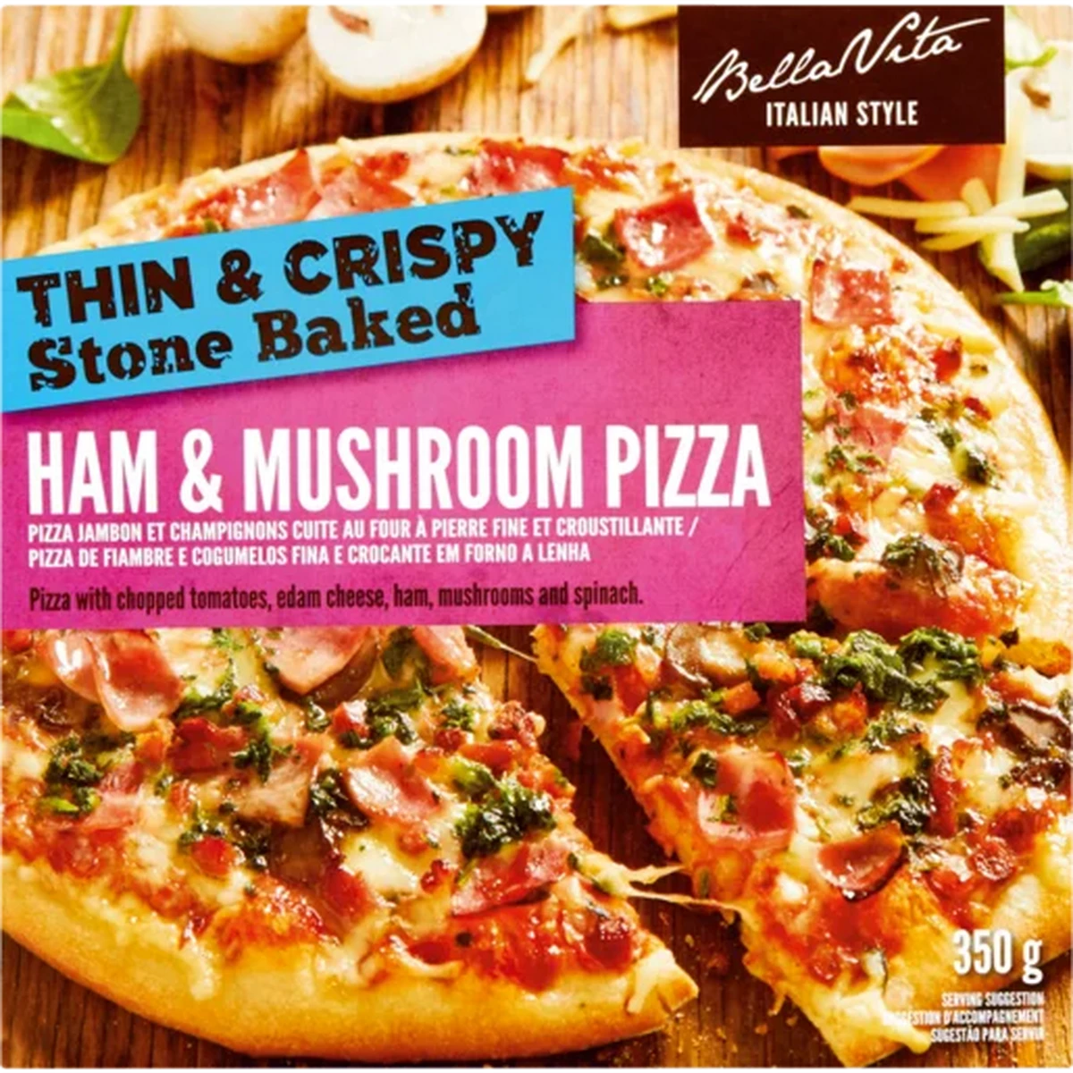 Checkers Sixty60 | Bella Vita Frozen Ham & Mushroom Pizza 350g