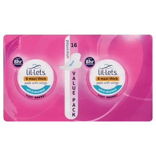 Checkers Sixty60 | Lil-Lets Unscented Maxi Thick Winged Night Pads 7 Pack