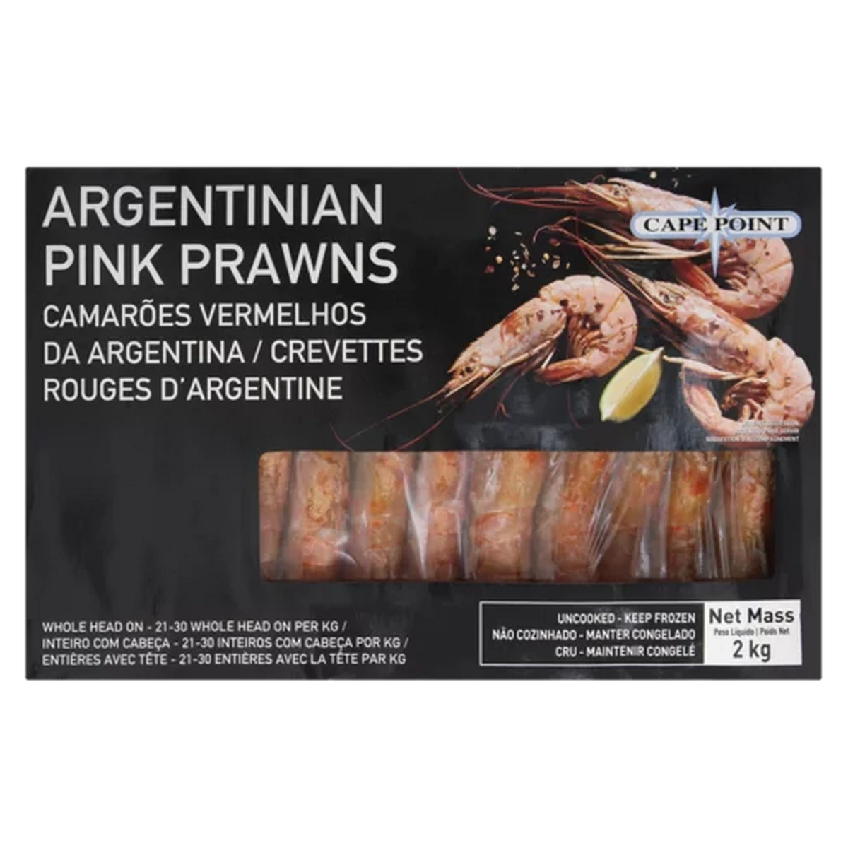 Checkers Sixty60 | Cape Point Frozen 21/30 Argentinian Pink Prawns 2kg