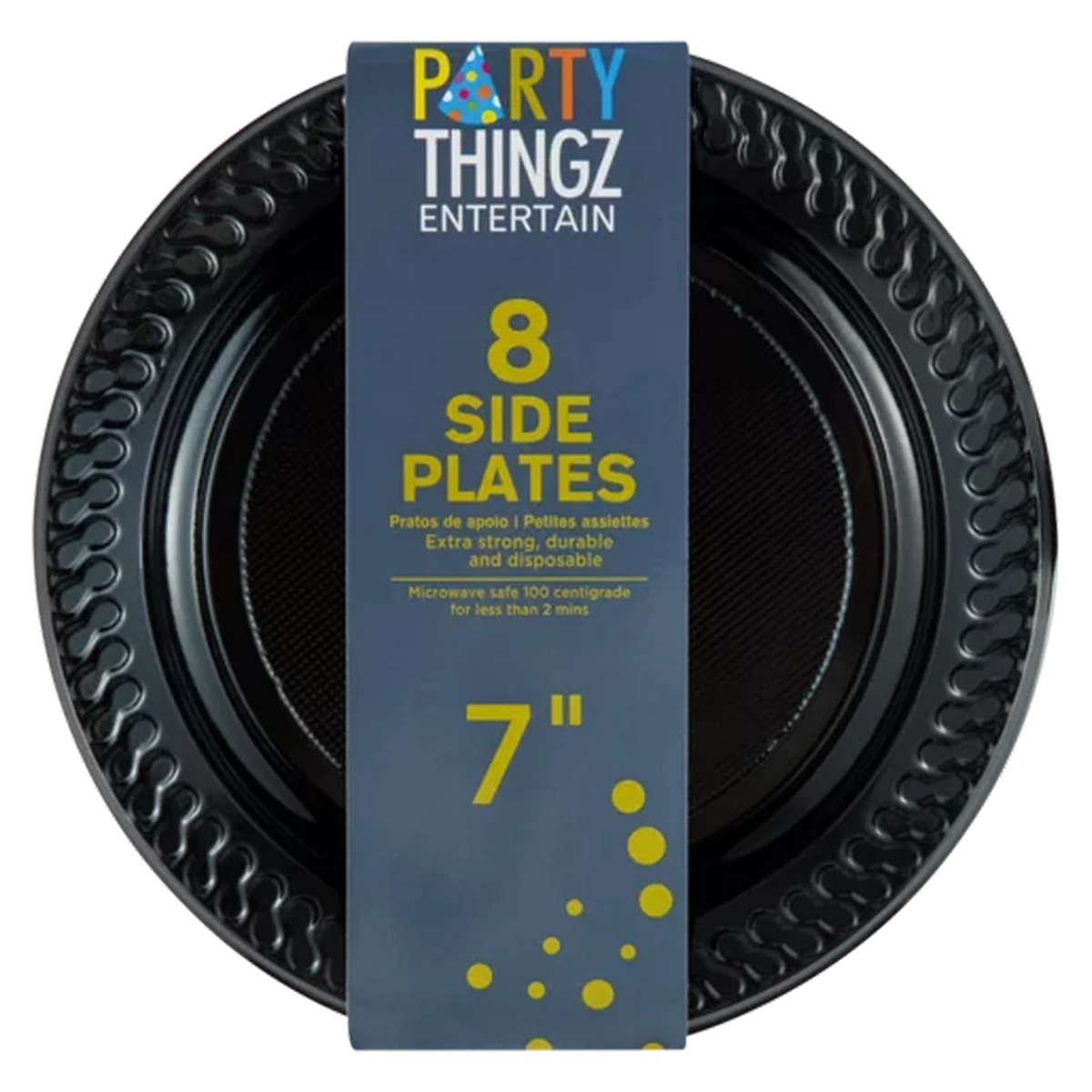 Checkers Sixty60 | Party Thingz Black Plastic Side Plates 8 Pack
