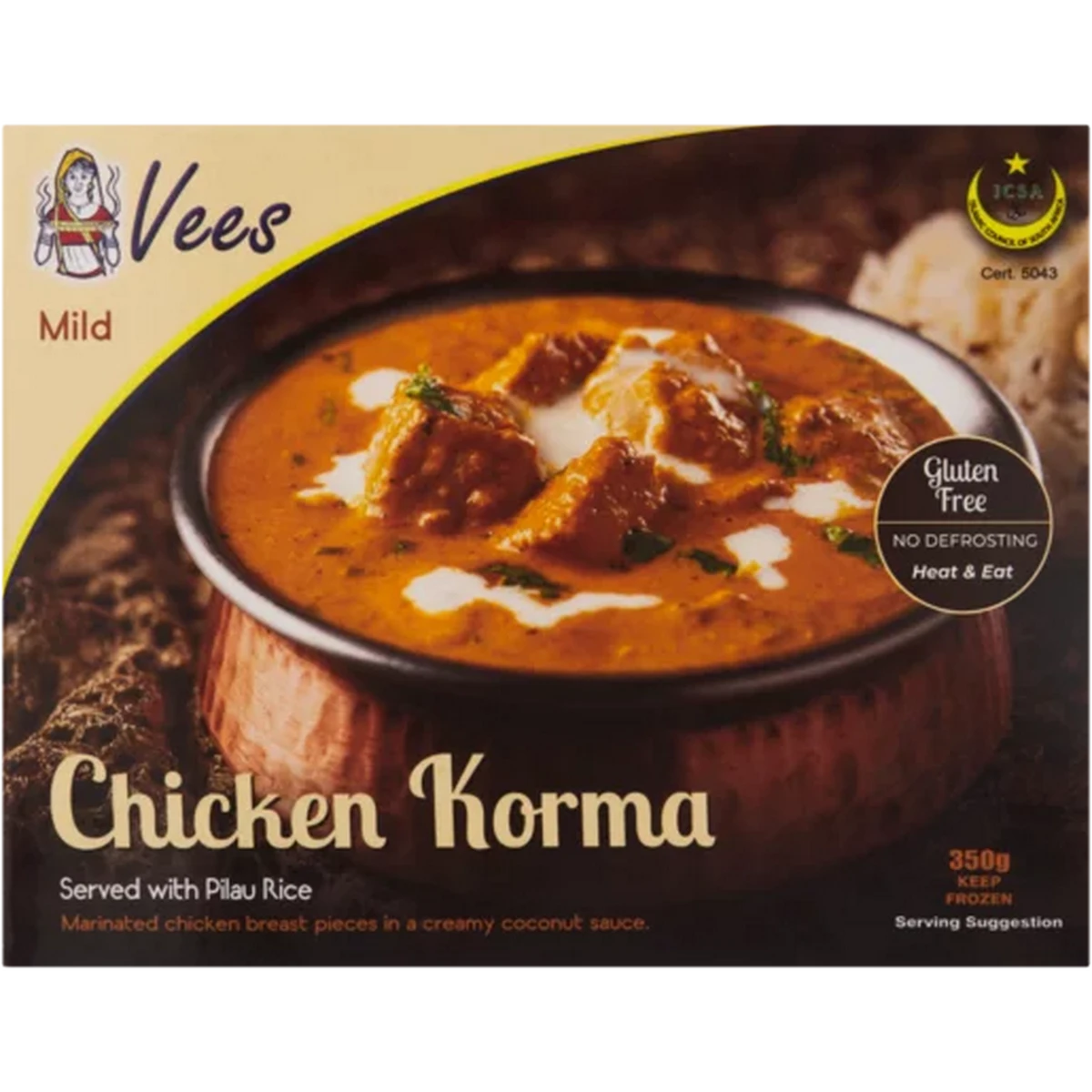 Checkers Sixty60 | Vees Frozen Mild Chicken Korma With Pilau Rice 350g