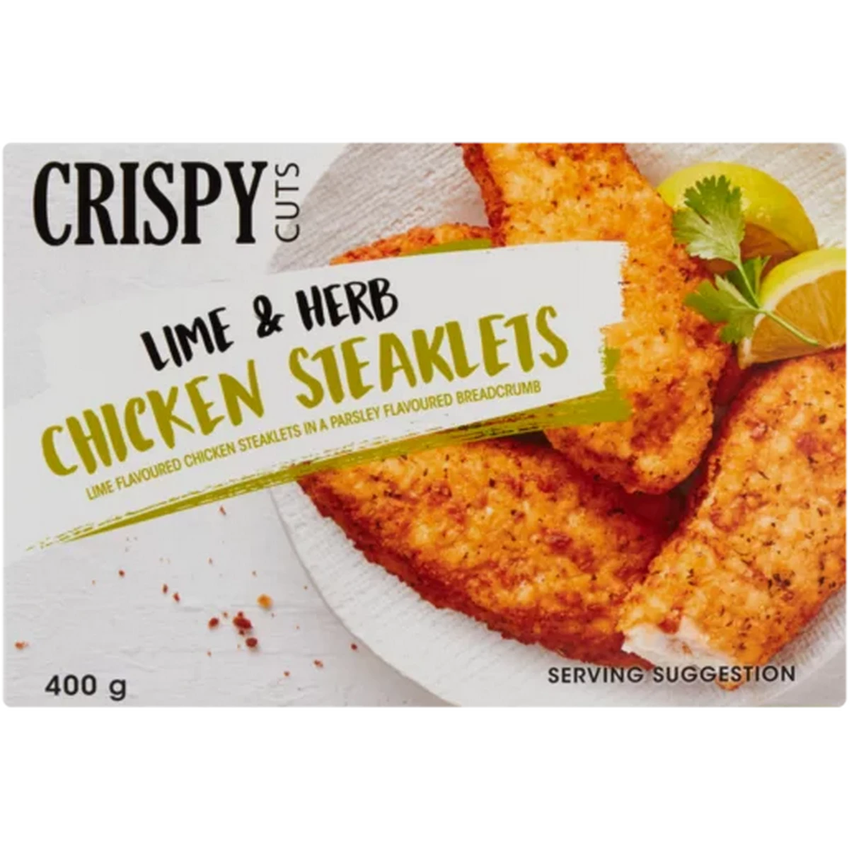 Checkers Sixty60 | Crispy Cuts Frozen Lime & Herb Chicken Steaklets 400g