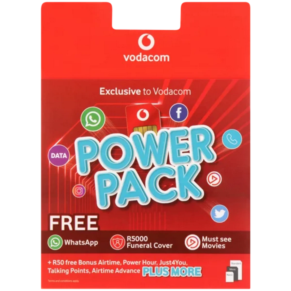 Checkers Sixty60 | Vodacom Power Pack Prepaid SIM Card Starter Pack
