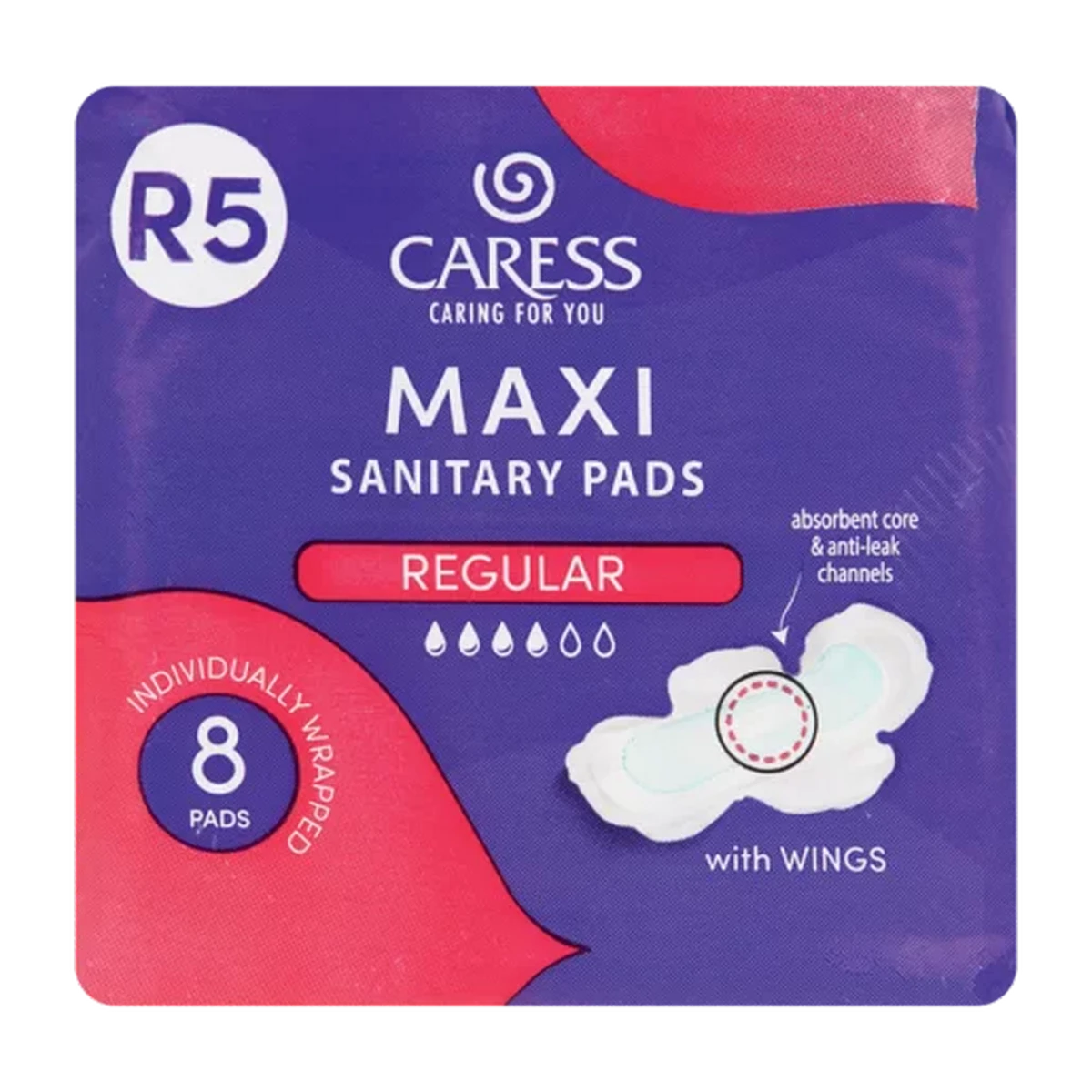 Checkers Sixty60 | Caress Regular Maxi Sanitary Pads 8 Pack