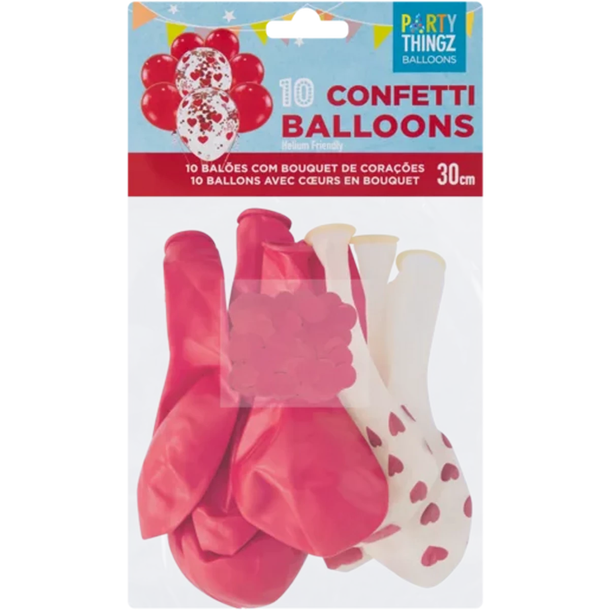 Checkers Sixty60 | Party Thingz Red & White Confetti Balloons 10 Pack