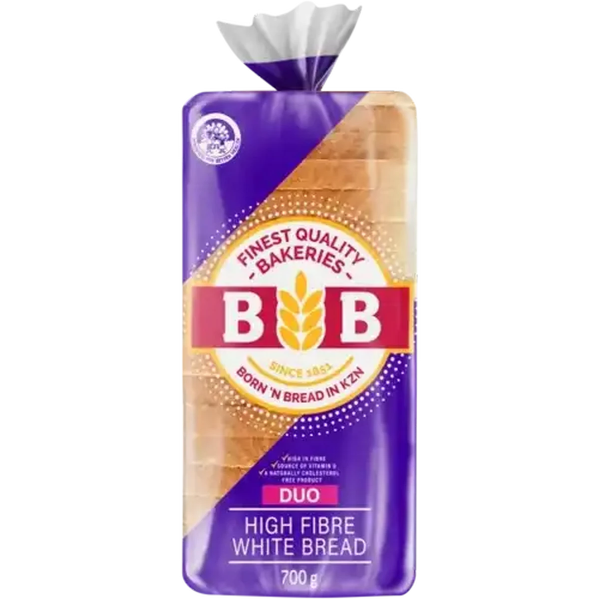 Checkers Sixty60 | BB Bakeries Duo High Fibre Sliced White Bread Loaf 700g