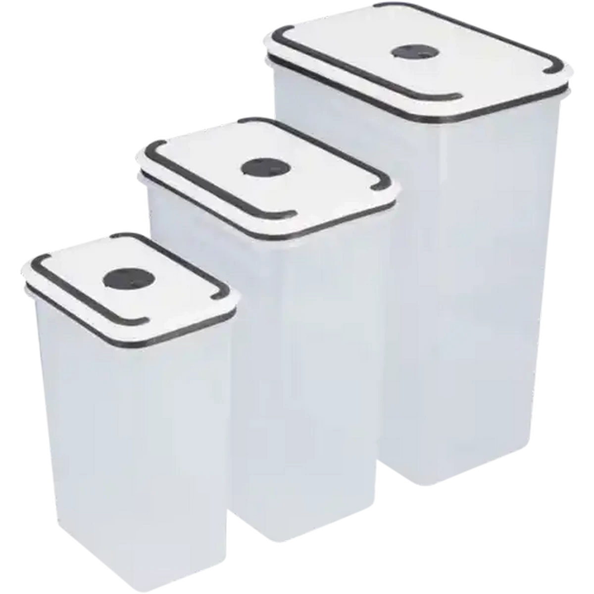 Checkers Sixty60 | Plastic Grey & White Dry Food Storage Canister Set 3 ...