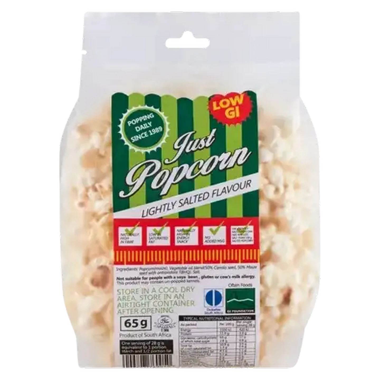 Checkers Sixty60 | Just Popcorn Lightly Salted Flavoured Popcorn 65g