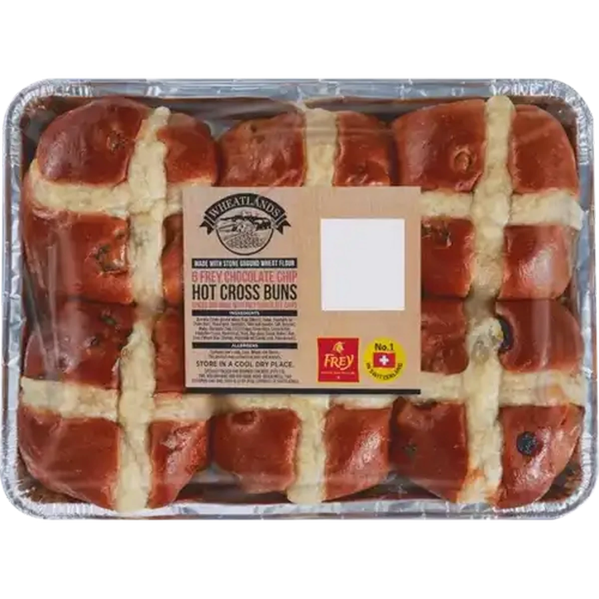 Checkers Sixty60 | Wheatlands Frey Chocolate Chip Hot Cross Buns 6 Pack