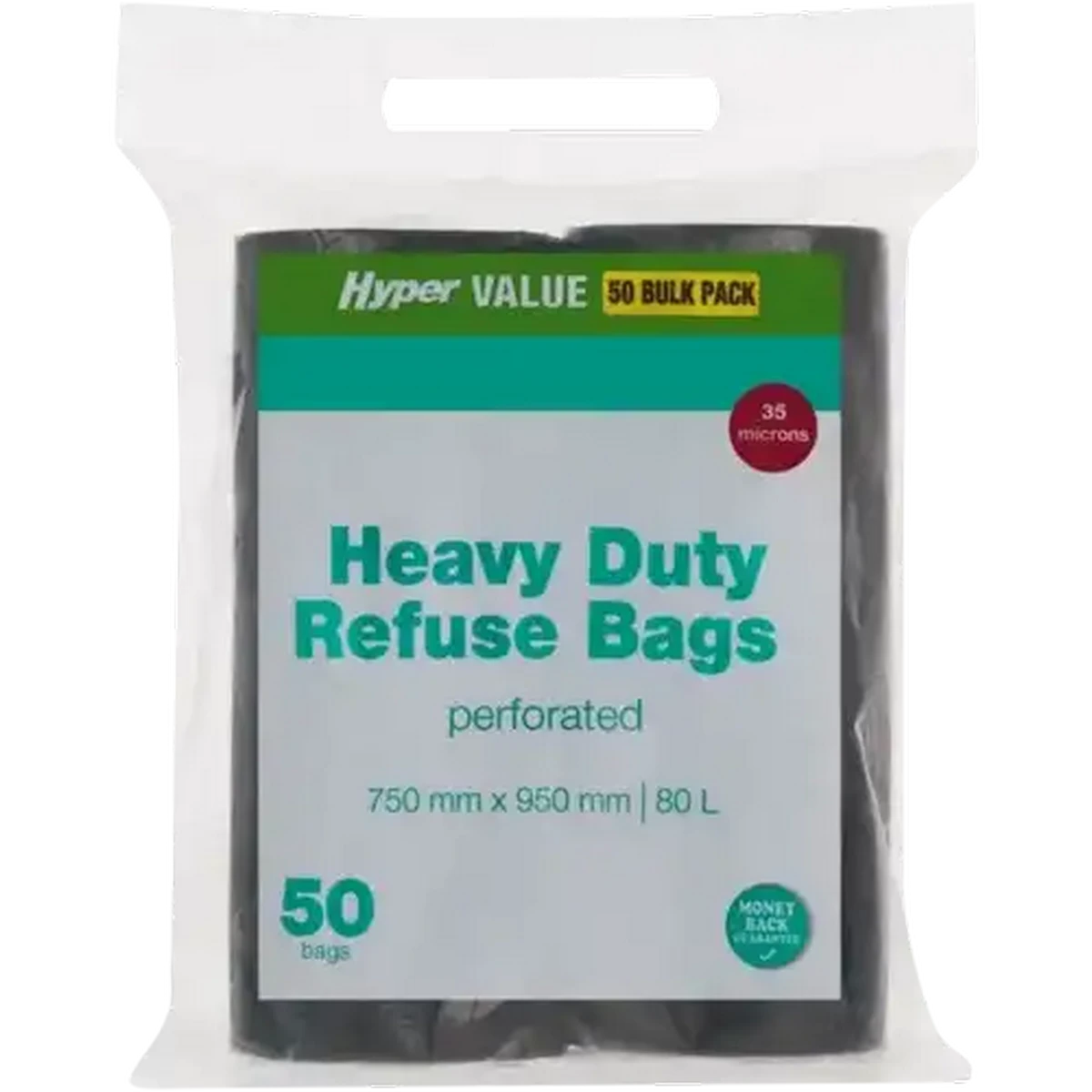 Checkers Sixty60 | Hyper Value Black Heavy Duty Refuse Bags 80L 50 Pack