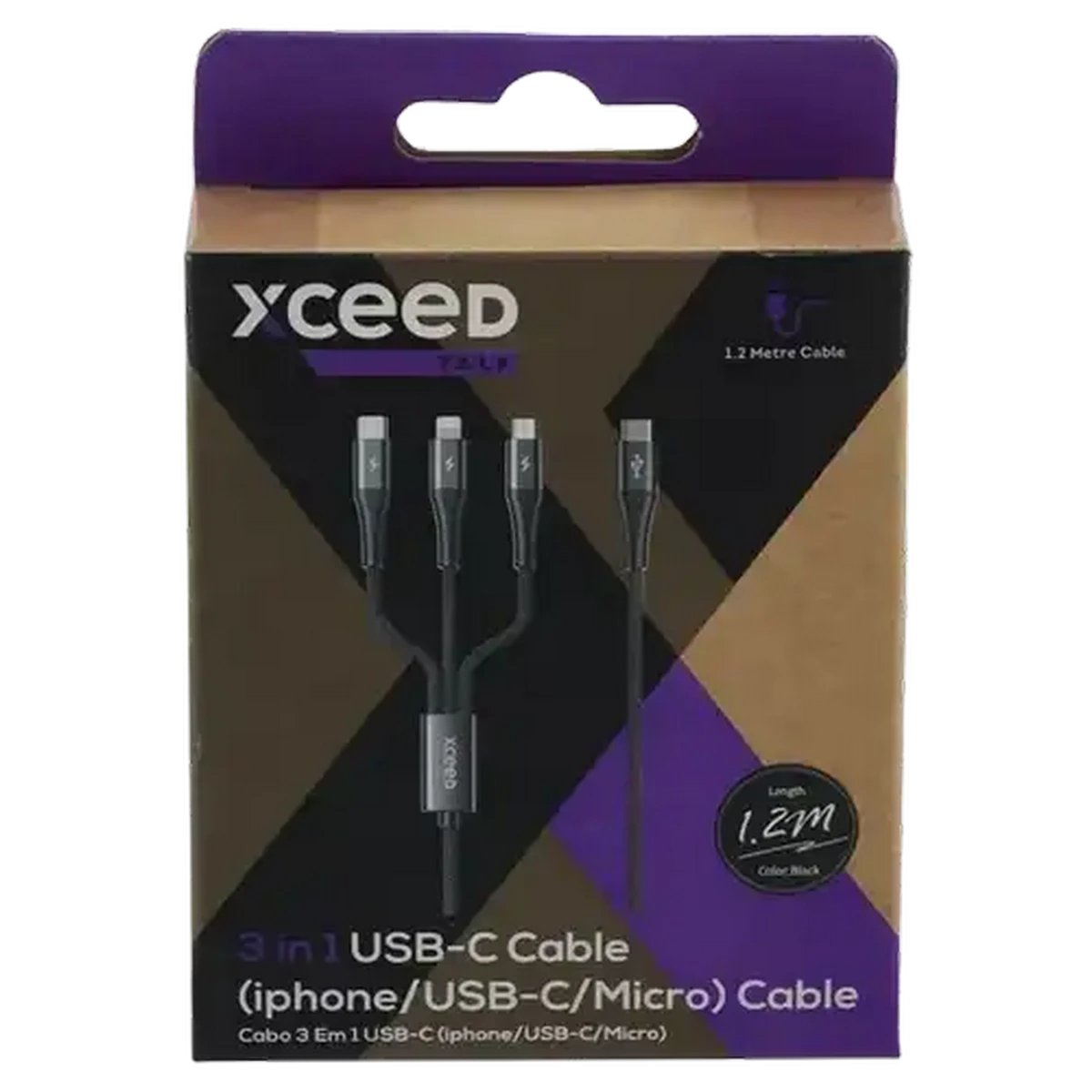 Checkers Sixty60 | Xceed Talk Black 3-in-1 USB Data Cable 1.2m