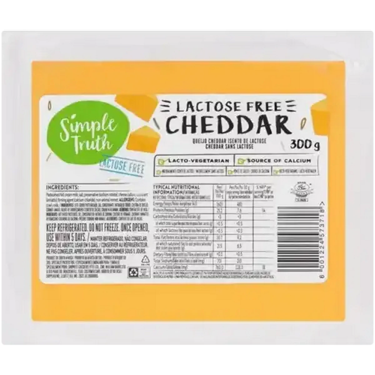 Checkers Sixty60 | Simple Truth Lactose Free Cheddar Cheese 300g