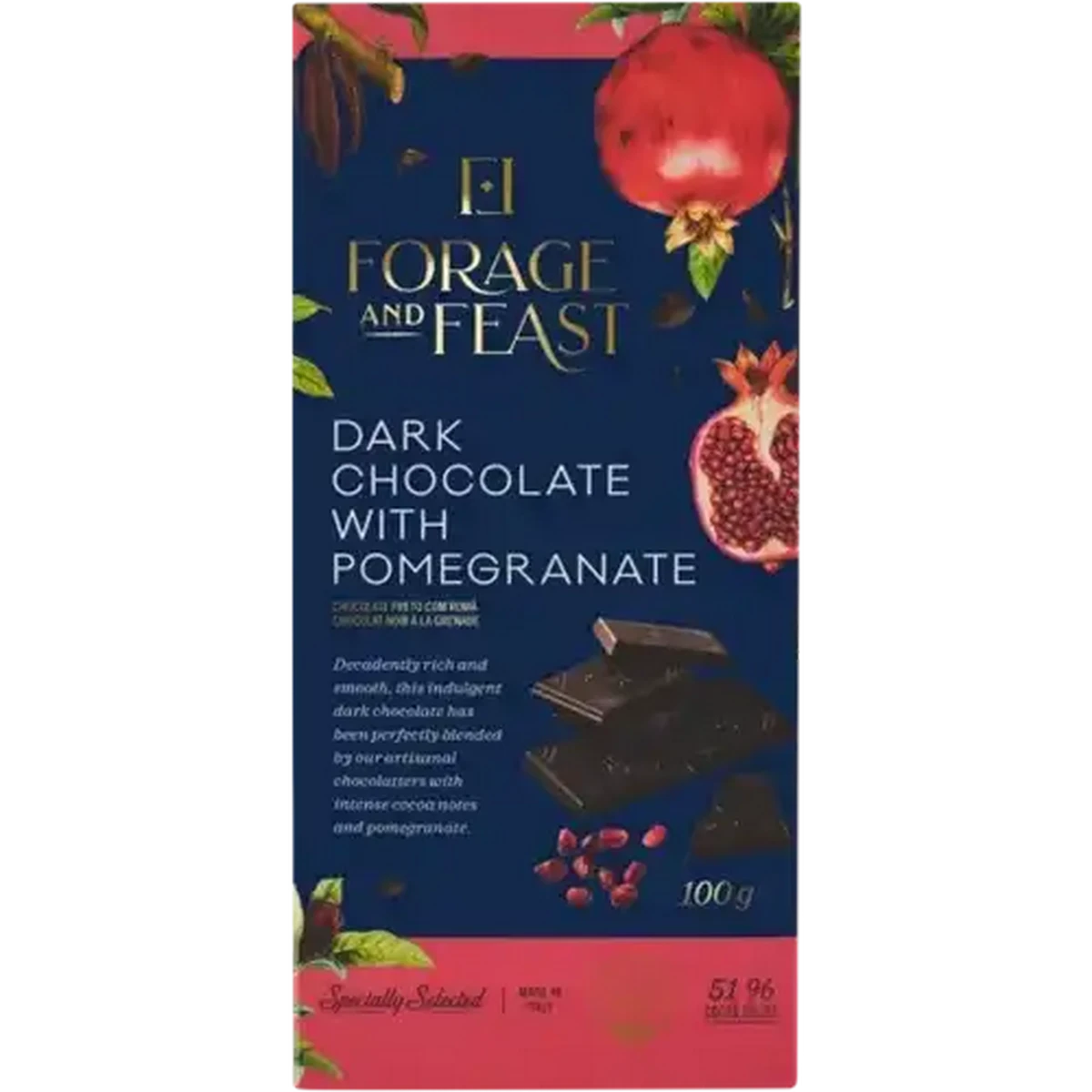 Checkers Sixty60 | Forage And Feast Pomegranate Dark Chocolate Slab 100g