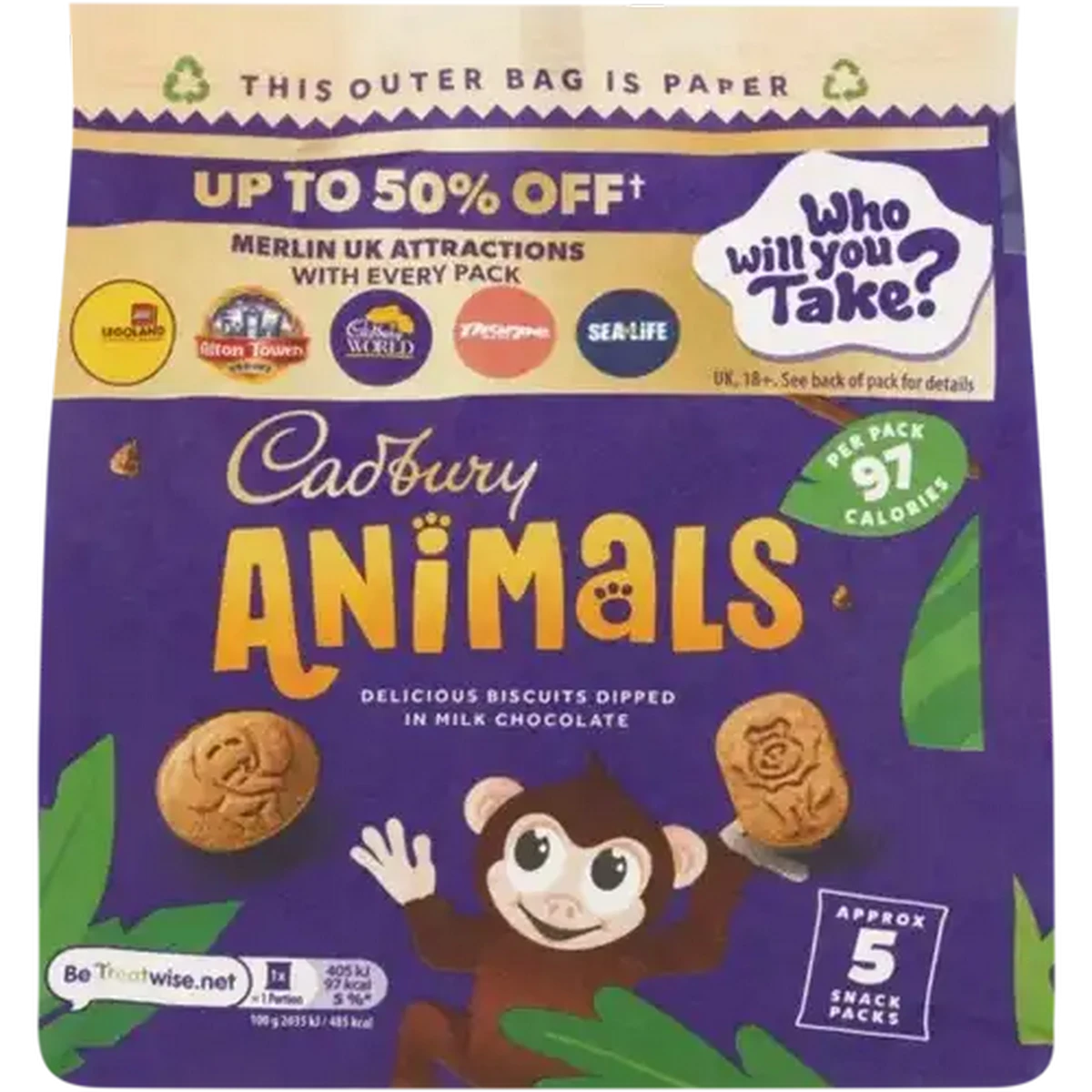 Checkers Sixty60 | Cadbury Animals Biscuits Dipped in Milk Chocolate 5 ...