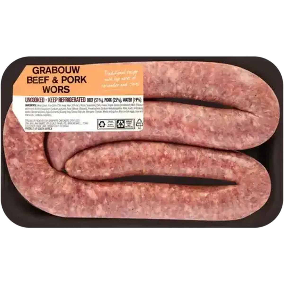 Checkers Sixty60 | Butchery Grabouw Beef & Pork Thick Wors Per KG
