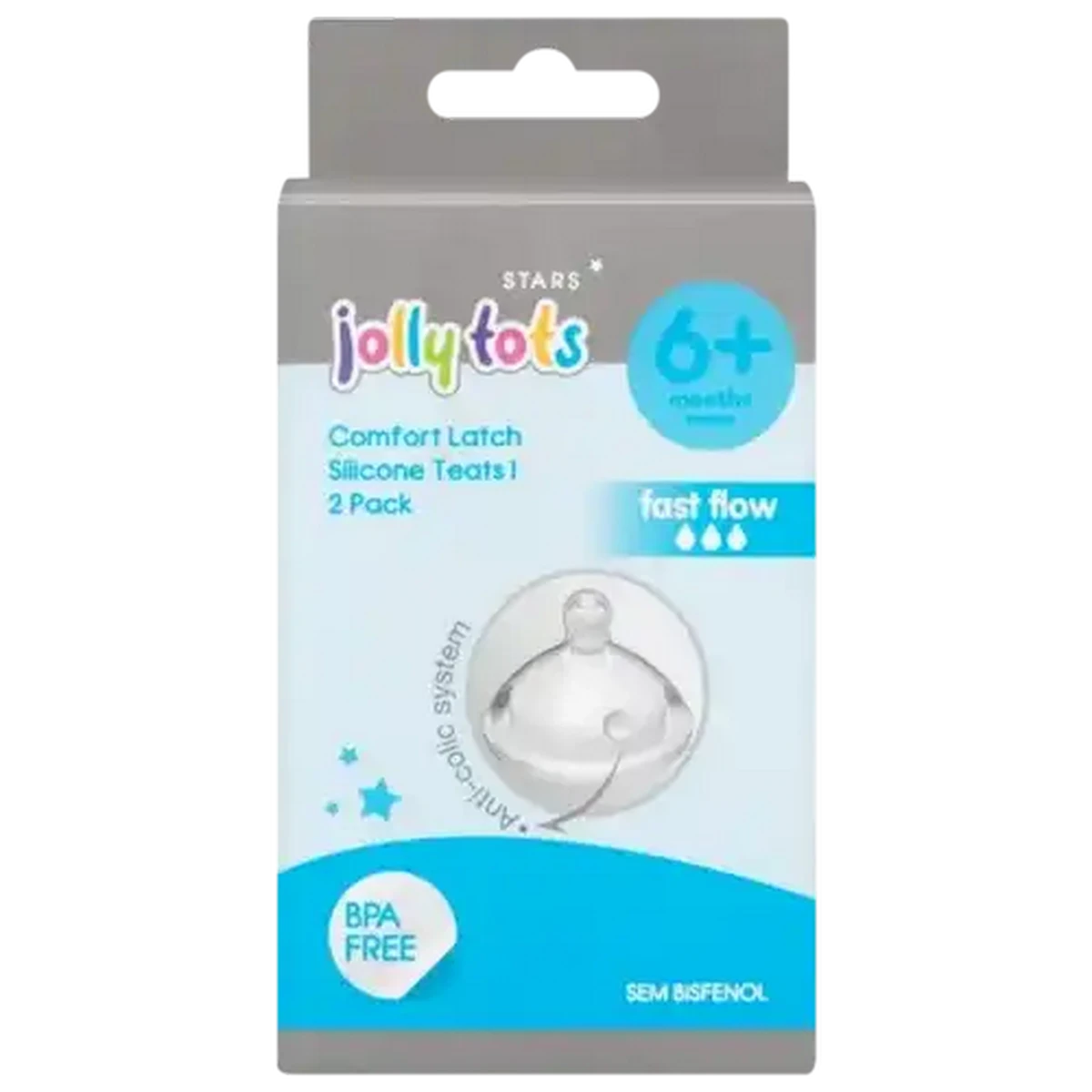 Checkers Sixty60 | Jolly Tots Comfort Silicone Latch Teats 6 Months+ 2 Pack