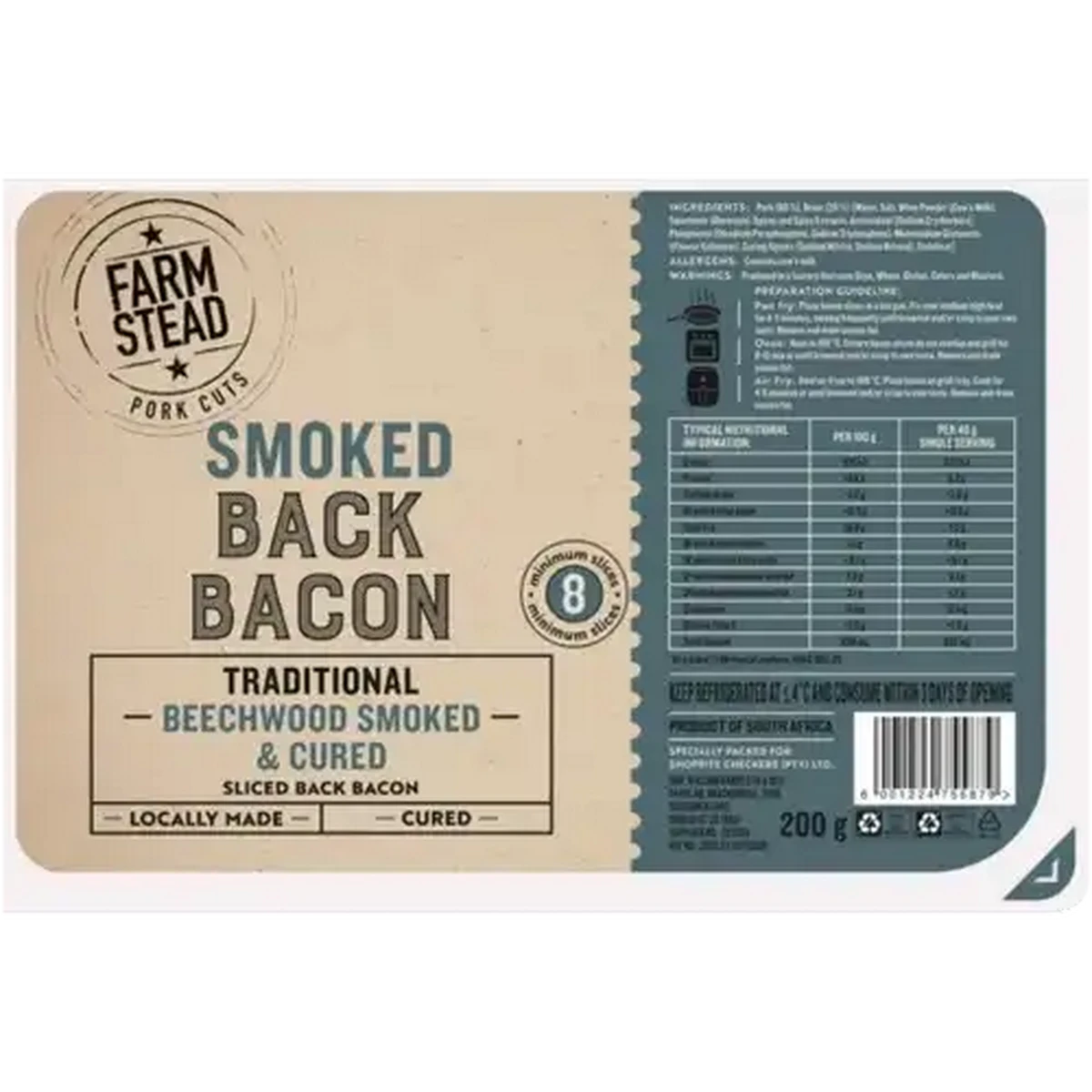 Checkers Sixty60 | Farmstead Smoked Back Bacon 200g