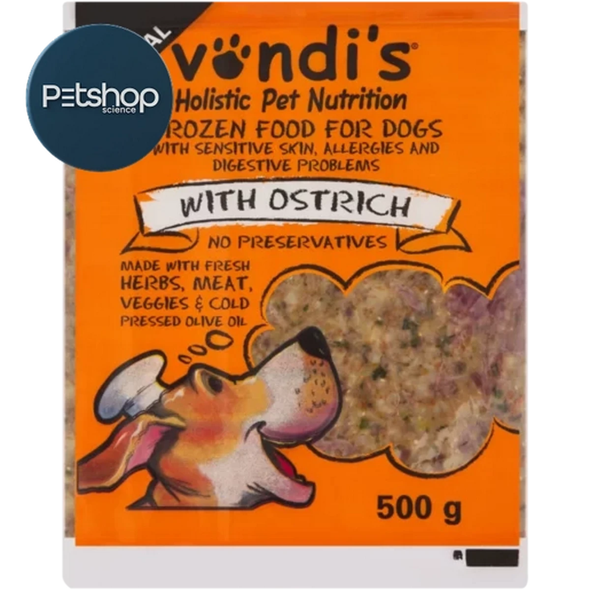 Checkers Sixty60 | Vondi's Frozen Food For Dogs With Ostrich Special 500g