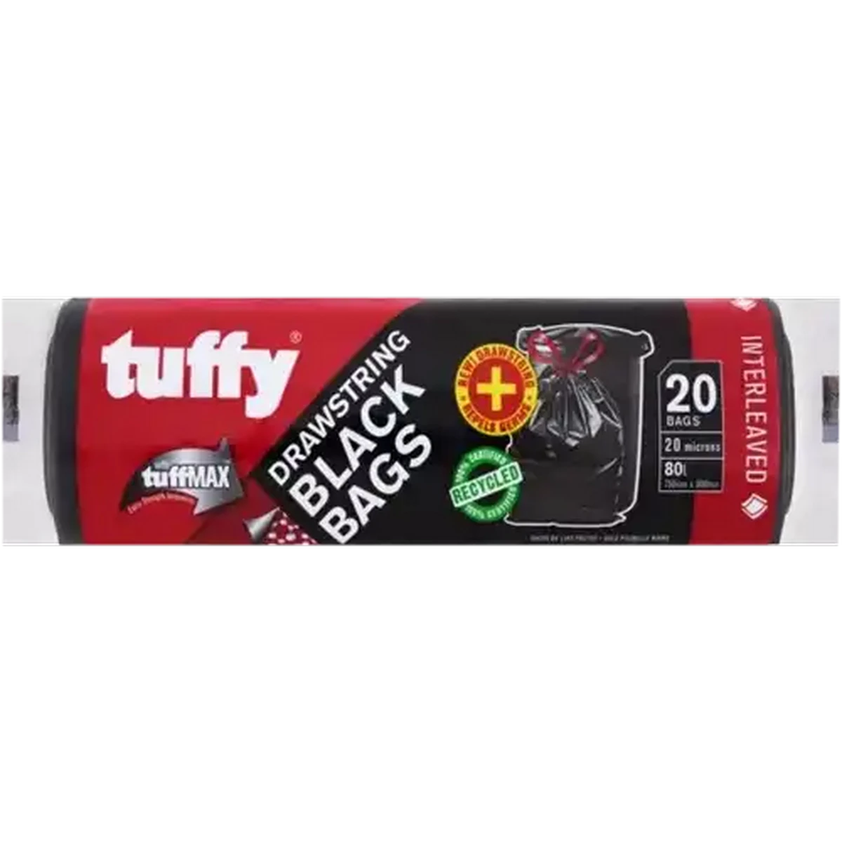 Checkers Sixty60 | Tuffy TuffMax Drawstring Black Bags 20 x 80L