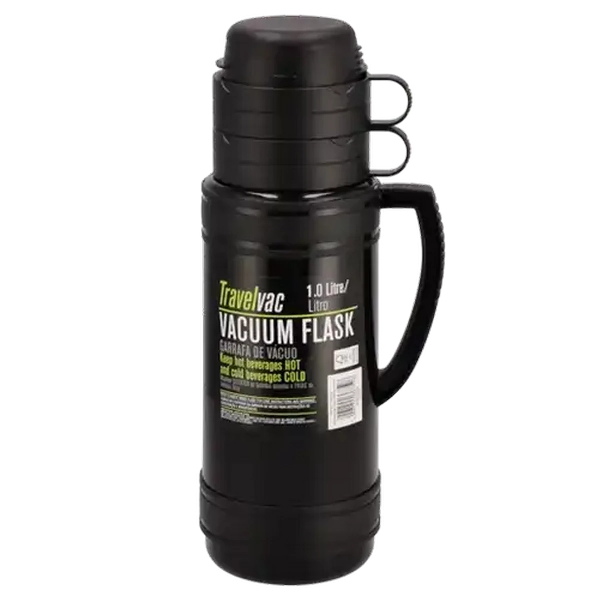 Checkers Sixty60 | TravelVac Glass Liner Black Vacuum Flask 1.0L
