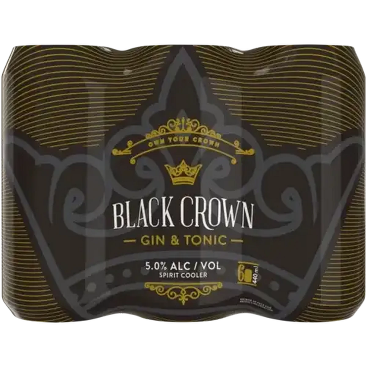 Checkers Sixty60 | Black Crown Gin & Tonic Spirit Cooler Cans 6 x 440ml