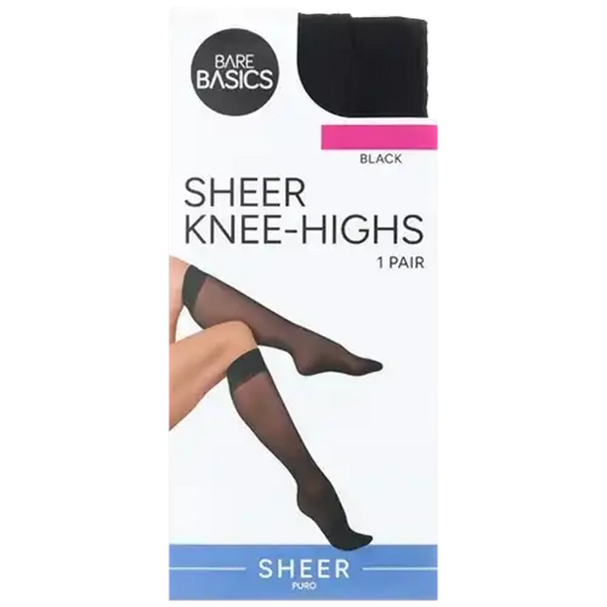 Checkers Sixty60 | Bare Basics Black Sheer Knee Highs