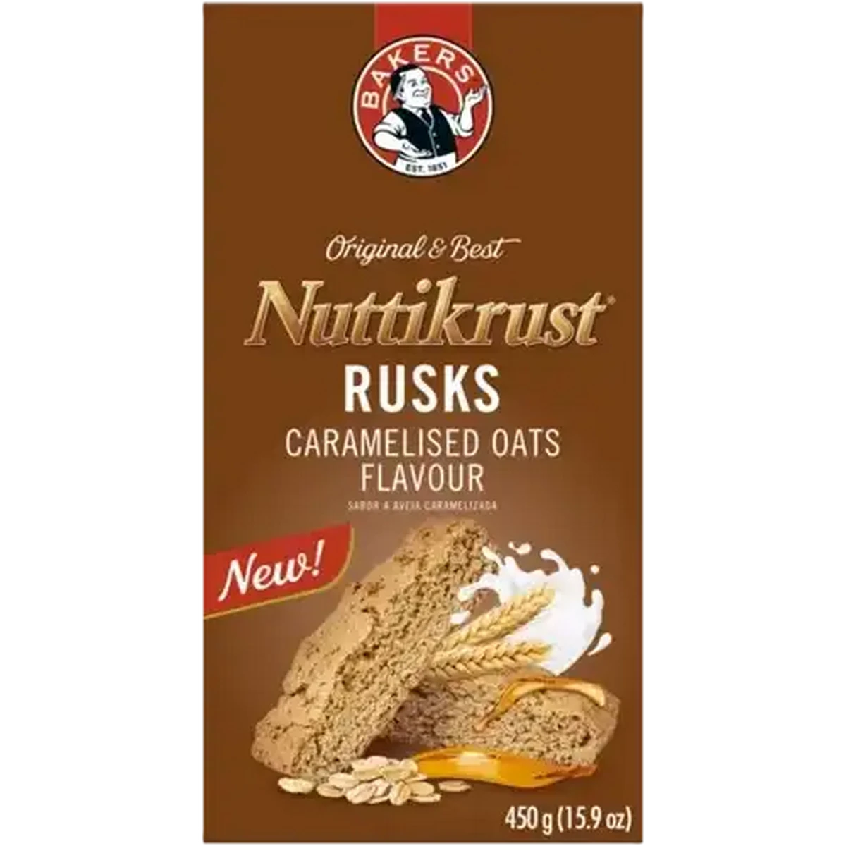 Checkers Sixty60 | Bakers Nuttikrust Caramelised Oats Flavour Rusks 450g