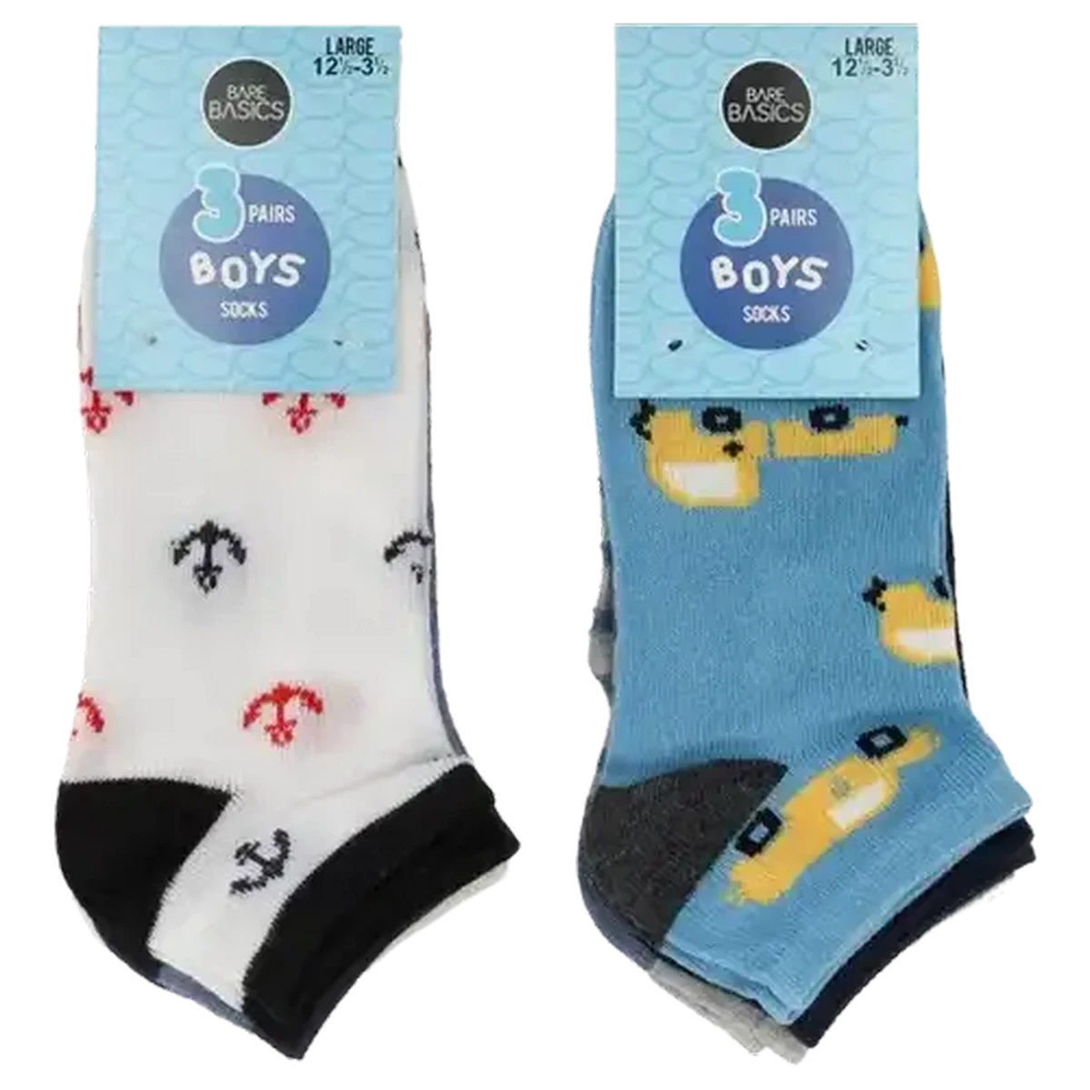 Checkers Sixty60 | Bare Basics Boys Large Low Cut Socks 12½ - 3½ 3 Pack ...