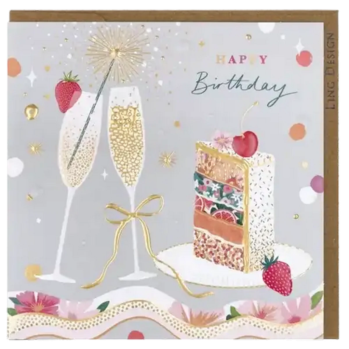 Checkers Sixty60 | Ling Design Champagne & Cake Happy Birthday Card